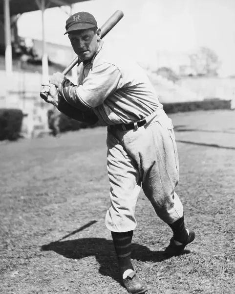 Vintage Baseball Player Batting Portrait Baseball Player Batting
