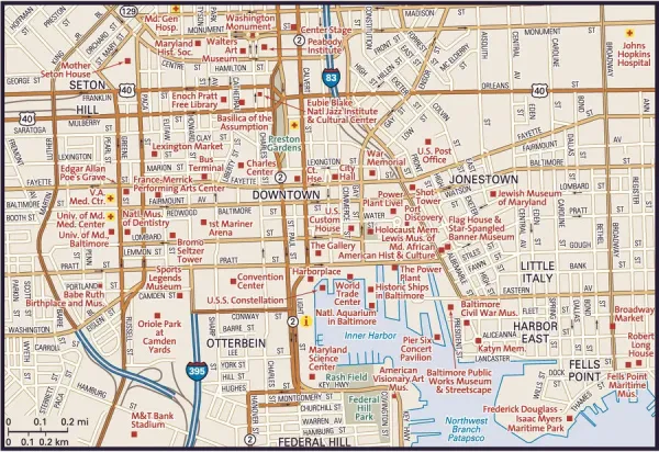 Map Of Downtown Baltimore