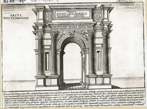 Arch Of Titus Drawing From The Arch Of Titus, In Rome Stock