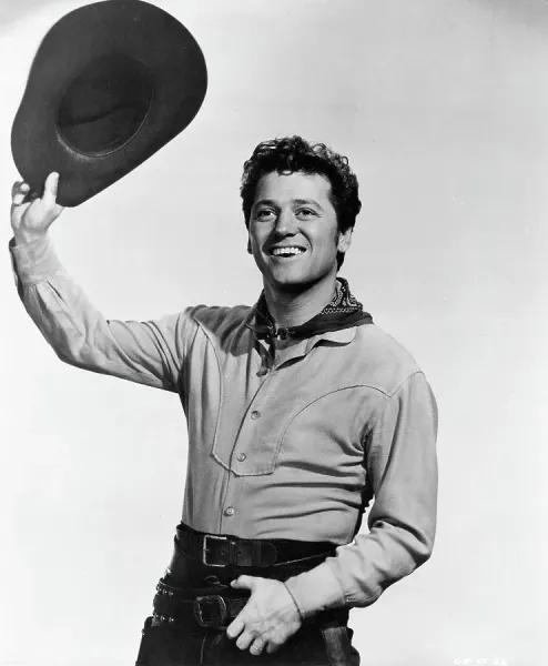 Gordon Macrae Holding Gun In A Scene From The Film Oklahoma 1955