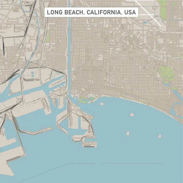 California Map Long Beach