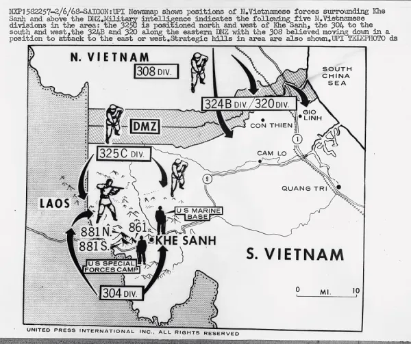 Map Of Dmz Vietnam 1968 1000x853