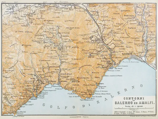 Mapa De La Capital De Salerno-italia