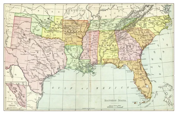 Detailed Map Of Southern States