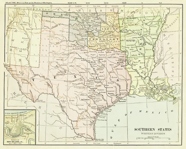Texas Maps Full Page Print