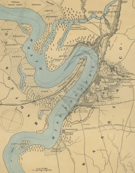 Battle Of Vicksburg Map April 5 To 12, 1863