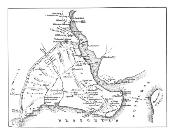 Constantinople Walls Map 1 1 The Byzantine Empire