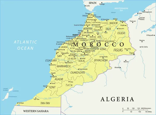 Map Of Morocco And Surrounding Countries
