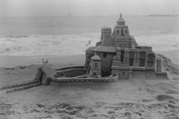Black And White Sandcastle