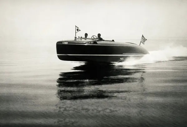 Speed Boat Black And White