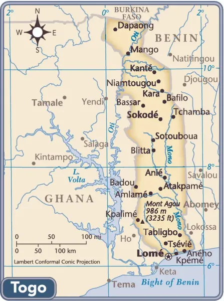 Map Of Africa Togo