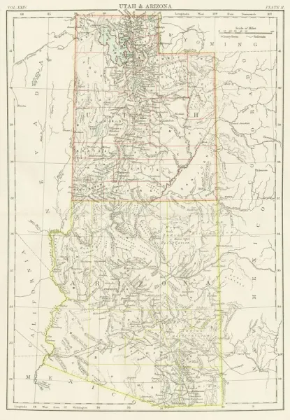 Map Utah Arizona