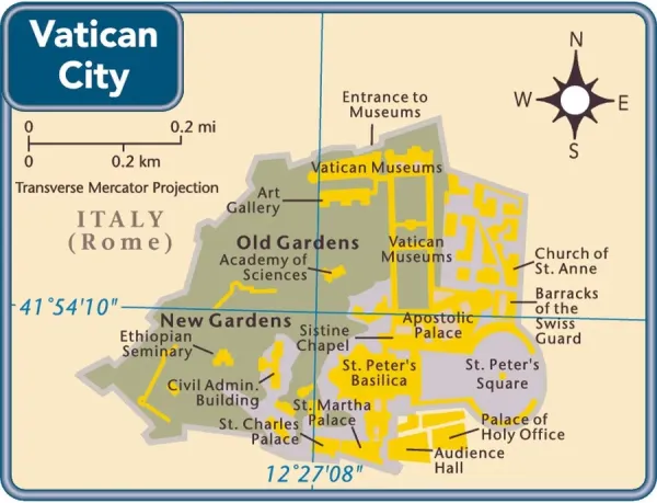 Vatican City Rome Map